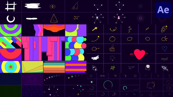 Shape Elements Pack for After Effects, After Effects Project Files